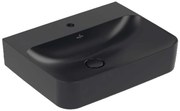 Villeroy & Boch Finion - Umyvadlo 60x47 cm, skrytý přepad, otvor pro baterii, CeramicPlus, Pure Black 41686CR7