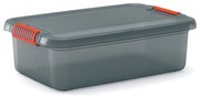 Šedý plastový úložný box s víkem 59x39x18 cm K Latch Box – KIS
