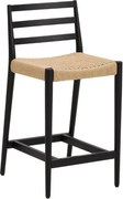 Černá/v přírodní barvě barová židle z dubového dřeva (výška sedáku 65 cm) Analy – Kave Home
