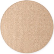 NORTHRUGS, Kusový koberec Duet Rosel 106252 Beige/White kruh - na ven i na doma, 160x160 (průměr) kruh, béžová, chodba / předsíň