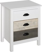 HOMCOM Moderní Noční Stolek s 3 Zásuvkami 50x38x65 cm Bílý | Aosom
