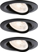 P 92418 LED vestavné svítidlo Nova Plus GU10 Flat IP65 93mm 3x4,9W 230V stmívatelné 2700K černá mat - PAULMANN
