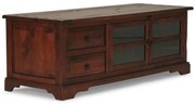 furniture-nabytek.cz - Masivní TV stolek Catello z borovice, lakovaný, hnědý