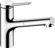 Hansgrohe Zesis M33, dřezová baterie 150, s výsuvnou sprškou, EcoSmart, chromová, 74810000