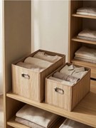 Sinsay - Sada úložných boxů s bambusovou přední částí 2 pack - béžová