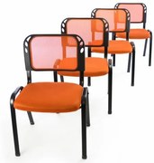 Sada 4 stohovatelných kongresových židlí, oranžová
