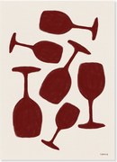 Plakát Tara Royle - Abstract Wine Glasses