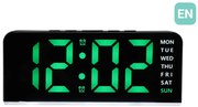 JVD Digitální černý budík do sítě se zelenými číslicemi JVD SB8033.2
