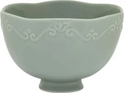Zelená porcelánová miska s krajkou Provence lace verte - Ø 14*10 cm / 650 ml
