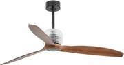 FARO 33395D DECO FAN M, černá/dřevo, stropní LED ventilátor s DC motorem - FARO