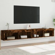 TV skříňky s LED osvětlením 2 ks kouřový dub 100 x 30 x 30 cm