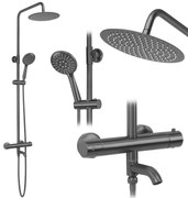 Sprchový komplet s termostatickou baterií REA LUNGO DIAMOND, titan