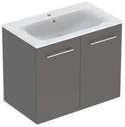 Geberit Selnova Square - Umyvadlová skříňka 64x79x48 cm, s umyvadlem, 2 dvířka, lávová mat 501.257.00.1