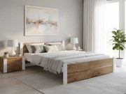 Postel IKAROS DOUBLE 160 x 200 cm, dub artisan/bílá Rošt: S laťkovým roštem, Matrace: Bez matrace