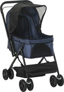 PawHut kočárek pro kočky Oxford Blue 76,5x52x95cm pro malé psy a kočky, skládací a lehký | Aosom.de