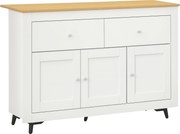 HOMCOM Kuchyňský bufet - Pomocný nábytek do kuchyně a TV stolek se 2 šuplíky, 3 dveřmi a nastavitelnou policí pro jídelnu a obývací pokoj 117x35x80 cm