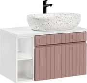 Comad Koupelnová skříňka s deskovým umyvadlem set Iconic Rose 80 antická růžová