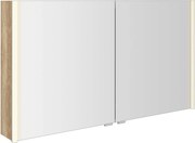 Sapho Alix - Zrcadlová skříňka s LED osvětlením 126x70x18 cm, 2x dvířka, dub alabama AX126-0022