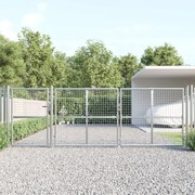 Pletivá zahradní branka stříbrná 400 x 125 cm pozinkovaná ocel 154555