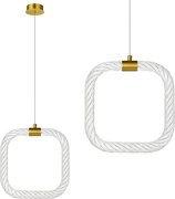 Toolight Toolight, závěsné LED svítidlo 20x20cm, 9W, 3000K, LHJ056-CP1, čirá-zlatá matná, OSW-60029