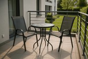 Zahradní set TAVERNO ISLAND - 2 židle a kulatý stůl, černý