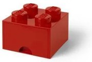 Úložný box lego úložný box 4 s šuplíkem - červená