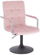 LuxuryForm DESIGN Otočná židle VERONA VELUR na černém talíři - růžová