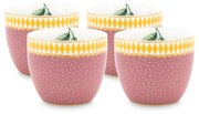 Pip Studio La Majorelle sada 4 ks kalíšku na vajíčko, růžová (Sada 4ks porcelánových kalíšků)
