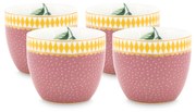 Pip Studio sada 4 ks kalíšku na vajíčko, růžová (Sada 4ks porcelánových kalíšků)