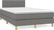 Box Spring Postel S Matrací Tmavě Šedý Textil Tmavě Šedá vodorovné pruhy