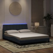 Rám postele s LED osvětlením bez matrace Hanko tmavě šedý 160 x 200 cm samet 3213788