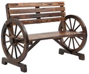 Zahradní designová lavice pro 2 osoby, dřevo masiv, tmavě hnědá, 105,5 x 56 x 79 cm 84B-183V00TN