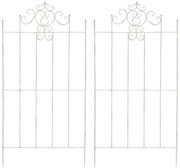 2x Mřížka na popínavé rostliny Paula - 180 x 85,5 cm - Bílá antik