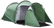 Tunelový stan Outsunny pro 2-3 osoby, 190T kempinkový stan s kolíky, sklolaminát a polyester, tmavě zelený, 426x206x154cm pro venkovní dobrodružství …