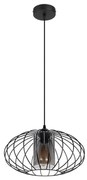 HEXE Lustr na lanku CORRINI 1xE27/60W/230V pr. 34 cm černá/šedá 0211