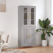 Skříň highboard šedá sonoma 69,5 x 34 x 180 cm kompozitní dřevo 3198335