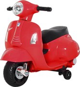 Dětská elektrická motorka HOMCOM Vespa s LED světlem a zvukem, elektrická motorka pro děti 18-36 měsíců, červená | Aosom