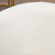 Ergonomická kancelářská židle Vinsetto Teddy Fleece, kosmetická židle, otočná židle s nastavitelnou výškou, polstrované sedadlo a zlatý ocelový rám, p