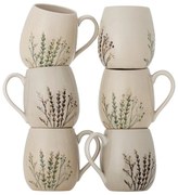 Béžové hrnky v sadě 6 ks z kameniny 400 ml Bea – Bloomingville
