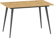 HOMCOM Rozkládací jídelní stůl 120/160 x 75 cm Kuchyňský stůl pro 6-8 osob, moderní jídelní stůl s ocelovými nohami, přírodní barva