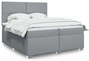 Box spring postel s matrací světle šedá 200 x 200 cm textil 3292888