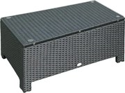 Zahradní stolek Outsunny z polyratanu odolného proti povětrnostním vlivům černý 85x50x39cm na balkon terasu | Aosom.de