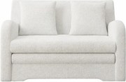 Bílá rozkládací/s úložným prostorem pohovka z textilie bouclé 130 cm Ario – ELTAP