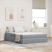 Postel s úložným prostorem a matrací Světle šedá 140 x 190 cm 3399658