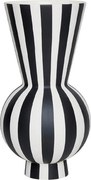 Bílá/černá ručně vyrobená váza z kameniny (výška 28 cm) Toppu – OYOY Living Design