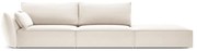 Béžová sametová pohovka levý roh 264 cm Vanda – Mazzini Sofas