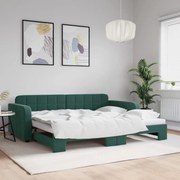 Válenda s přistýlkou tmavě zelená 90 x 200 cm samet 3196931