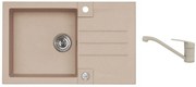 Alveus - Set dřezu Rock 130 a baterie Clara, s ovládáním odpadu, beige SETA25886
