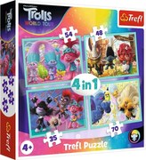 Puzzle trefl puzzle trollové 2: světové turné 4v1 (35,48,54,70 dílků)