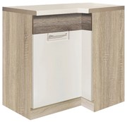 ECONO wh | dolní skříňka ECO-15D rohová | 100x70 cm | san remo/bílá lesk | VÝBĚR KORPUSU